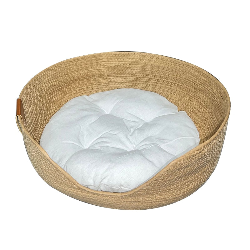 Woven Pet Bed With Cushion Chaiyat Boutique woven-pet-bed-with-cushion-chaiyat-boutique